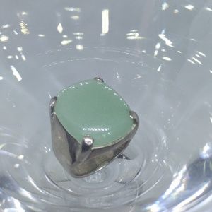 Jewelry | Pure Silver Ring With Light Green Natural Stone | Poshmark